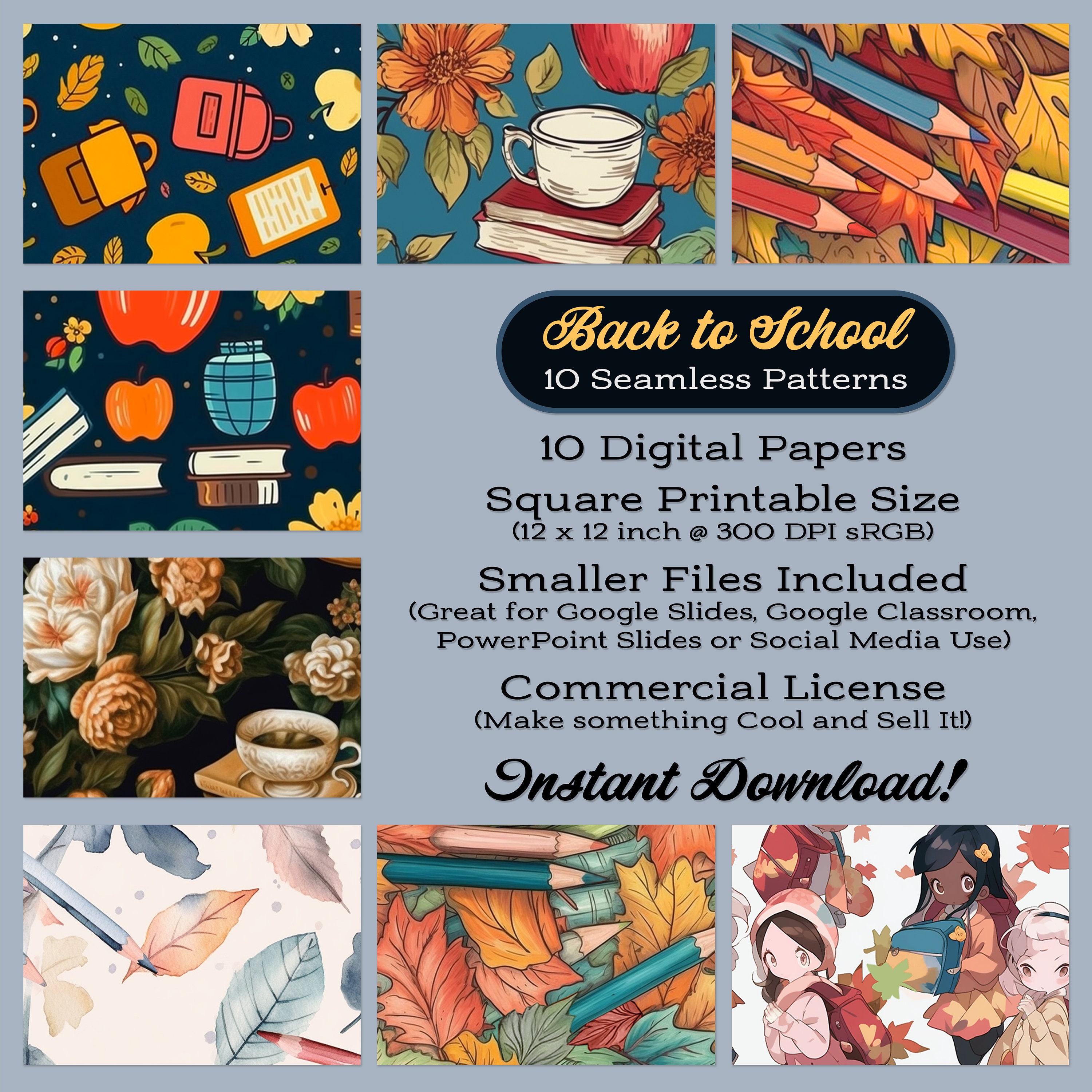 Middle School Classroom Decor Back to School Seamless Pattern First Day ...