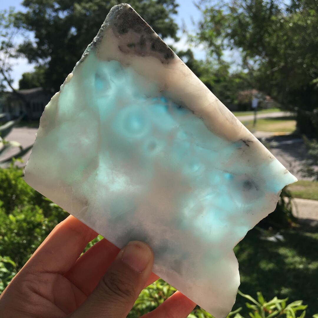 296g Huge Translucent Larimar Slab, Both Sides Polished - Etsy