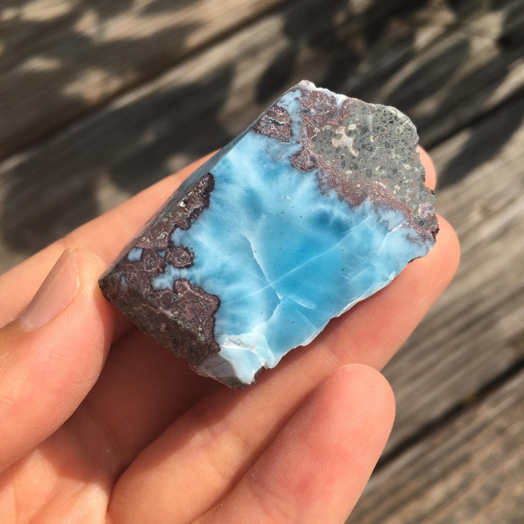 39g High Quality Larimar Specimen, Half Polished Rough Larimar, Raw ...