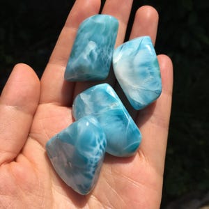 Set of 4 | 75g Translucent Larimar Crystal, High Quality Larimar Stone ...