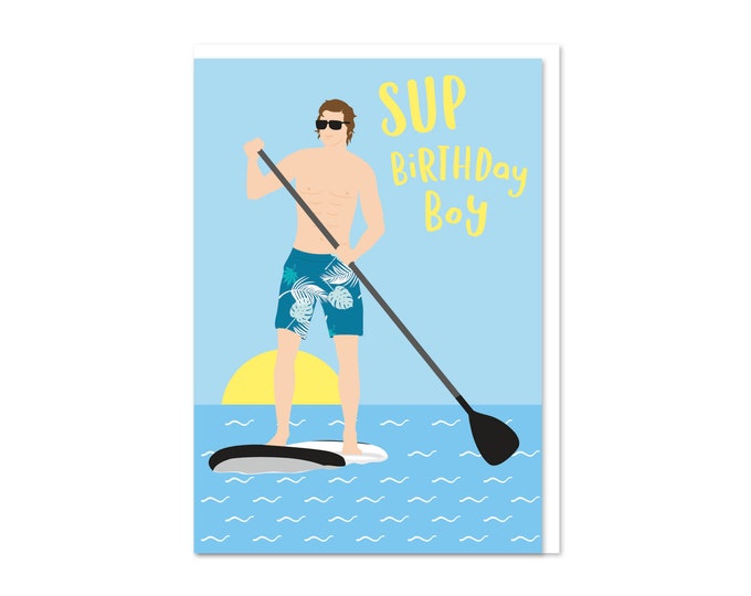 SUP Birthday Boy Card - Etsy UK