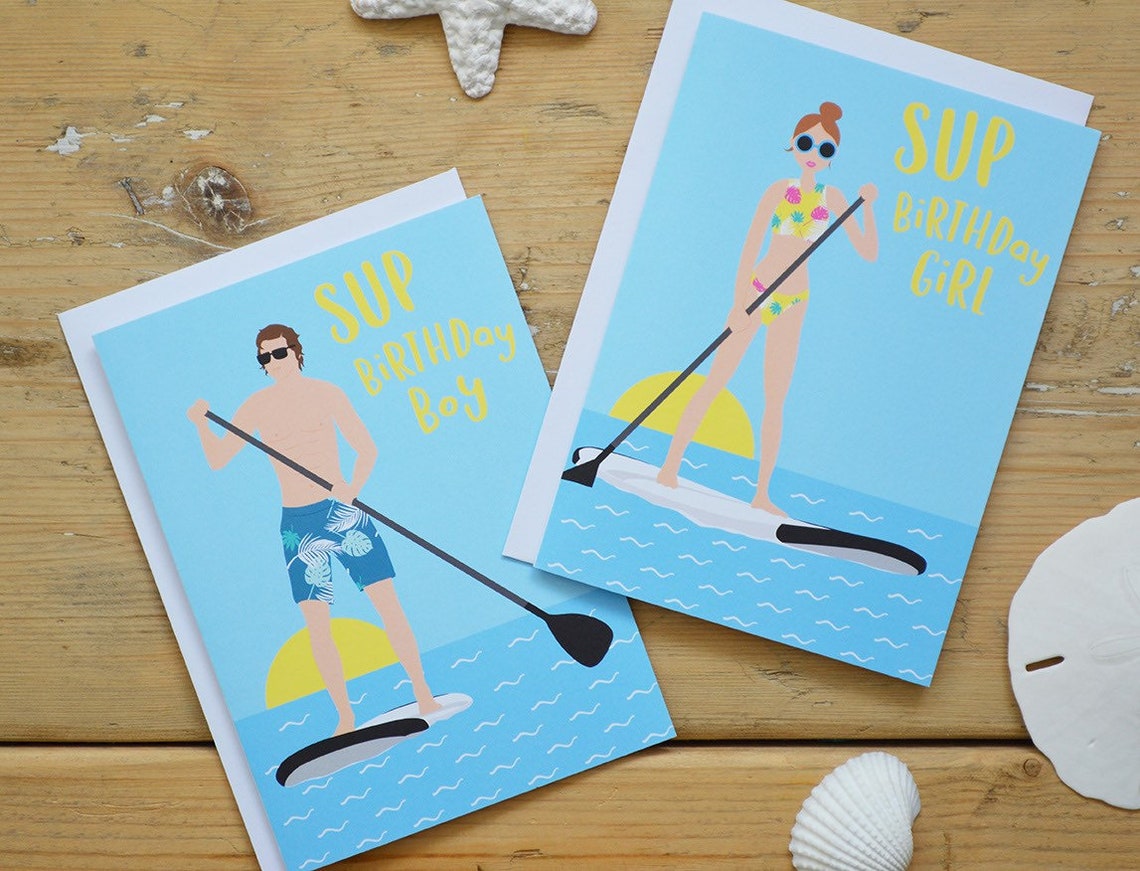 SUP Birthday Boy Card - Etsy