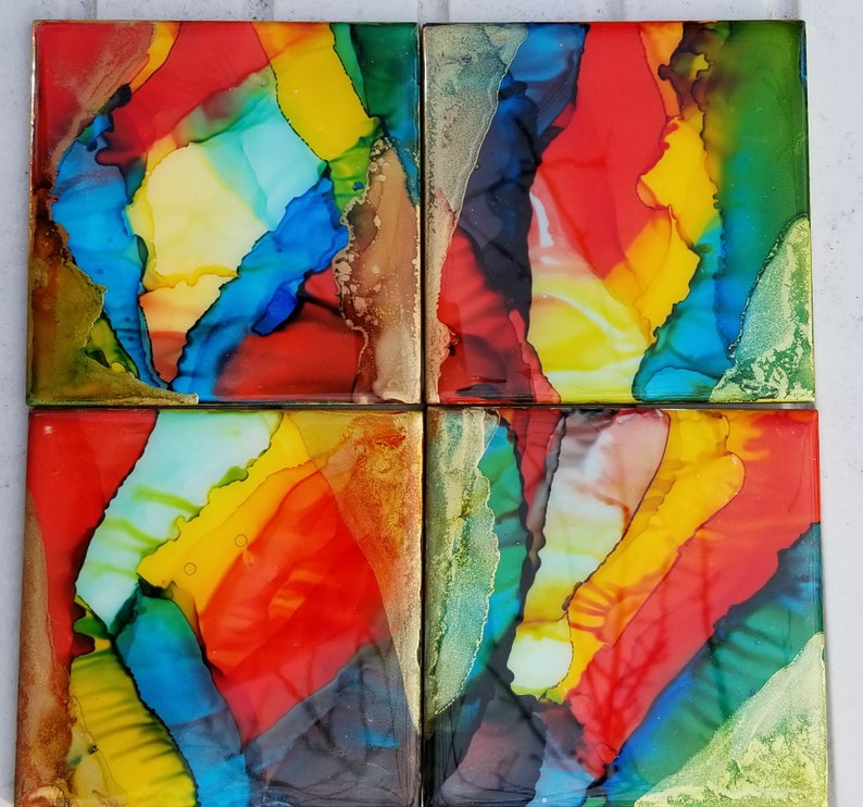 Inkscape Coaster Set Primary Colors | Etsy