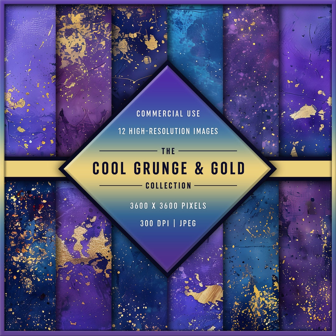 The Purple & Gold Collection | 12 High-resolution Digital Papers - Etsy