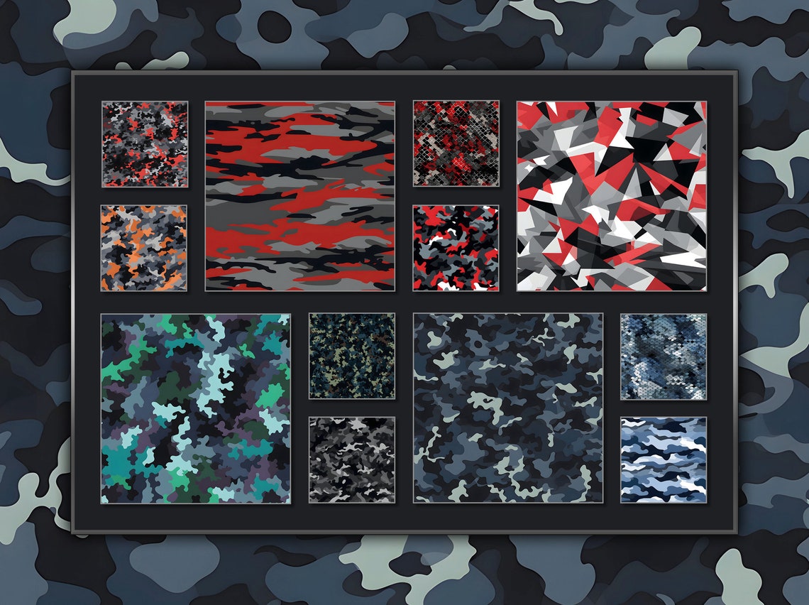 The Army Camouflage Collection II | 12 High-resolution Seamless Digital ...