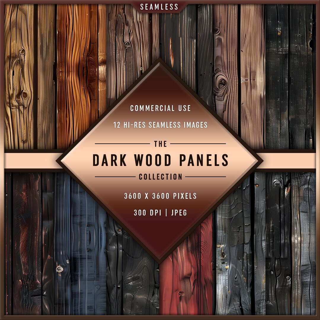 The Dark Wood Panels Collection | 12 High-resolution Seamless Digital ...