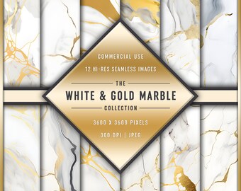 The Black & Gold Marble Collection II | 12 High-resolution Seamless ...