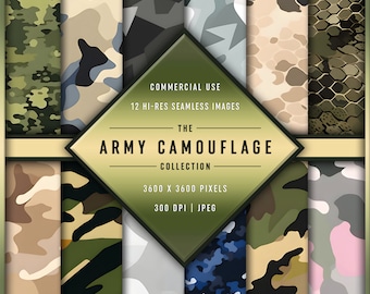 The Army Camouflage Collection II | 12 High-resolution Seamless Digital ...