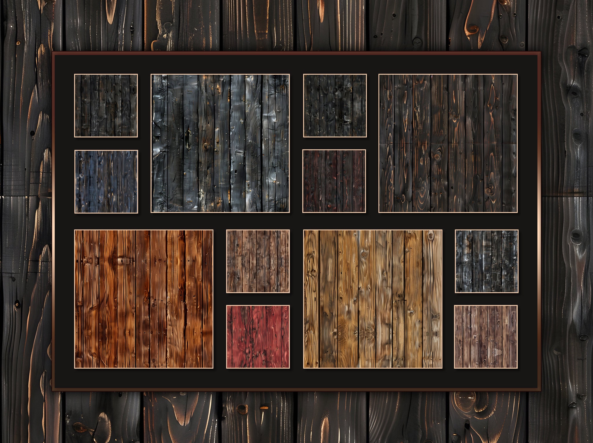The Dark Wood Panels Collection | 12 High-resolution Seamless Digital ...