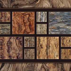 The Rustic Wood Grain Collection | 12 High-resolution Seamless Digital ...