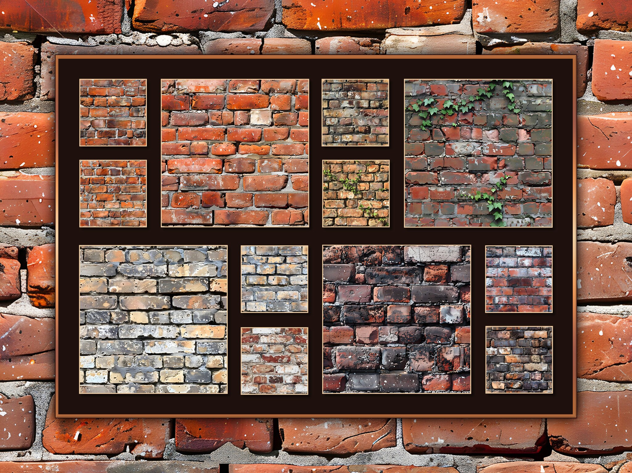 The Rustic Brick Wall Collection 12 High-resolution Seamless Digital Papers - Etsy