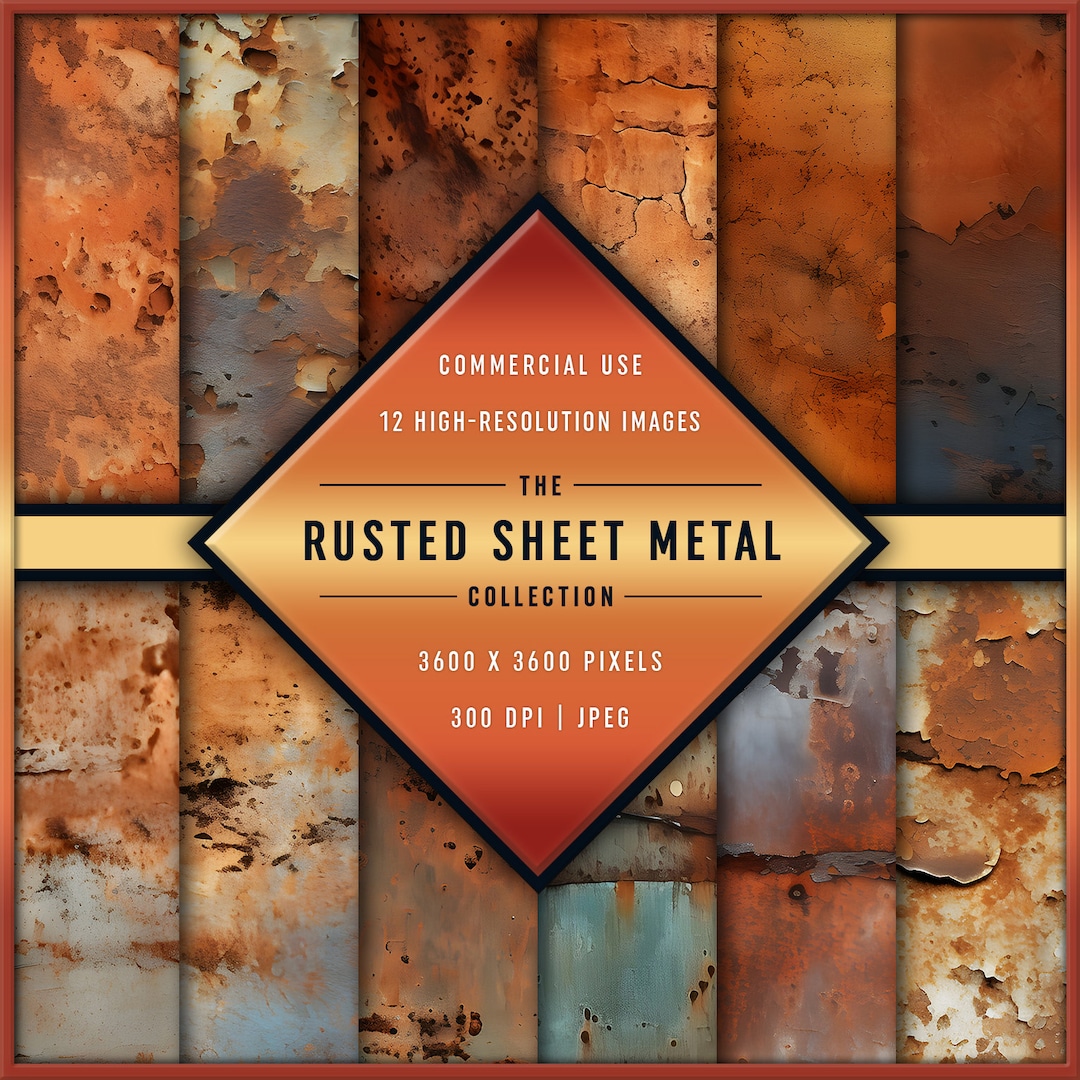 The Rusted Sheet Metal Collection | 12 High-resolution Digital Papers ...