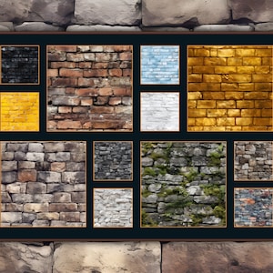 The Brick & Stonework Collection | 12 High-resolution Seamless Digital ...