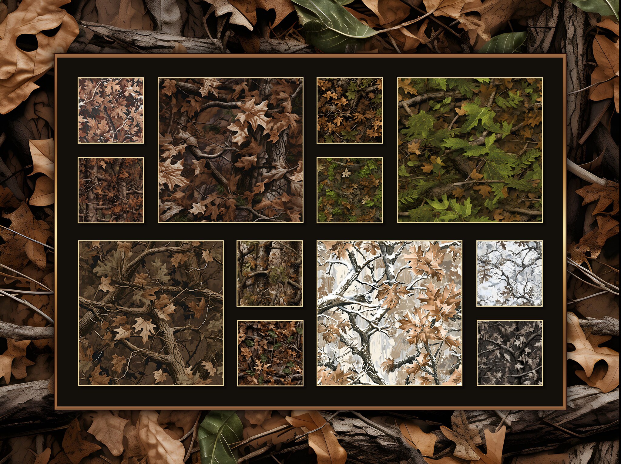 The Tree Camouflage Collection | 12 High-resolution Seamless Digital ...