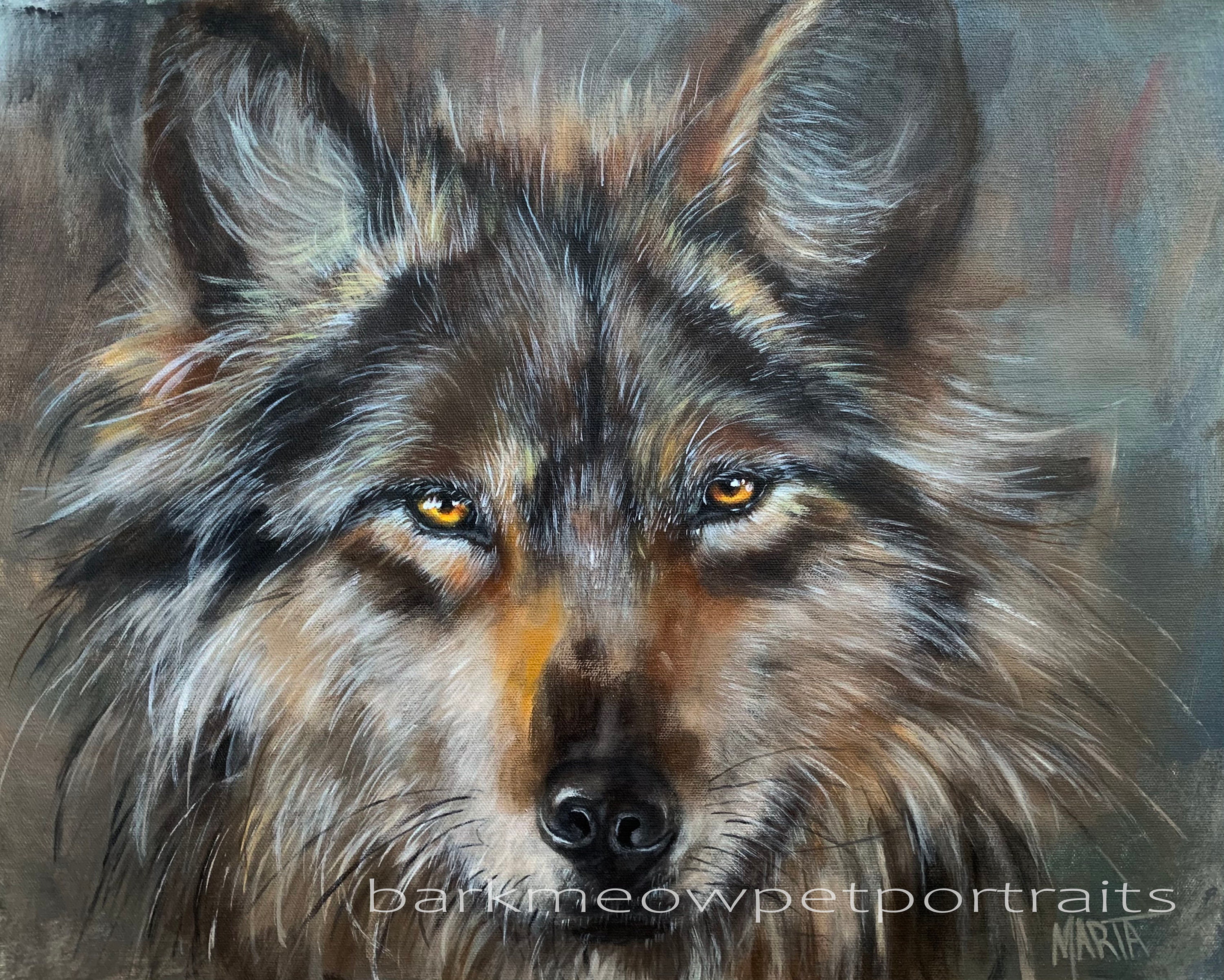 Custom Wolf Painting, Wolf Artwork Print, Gift for Wolf Lover, Acrylic ...