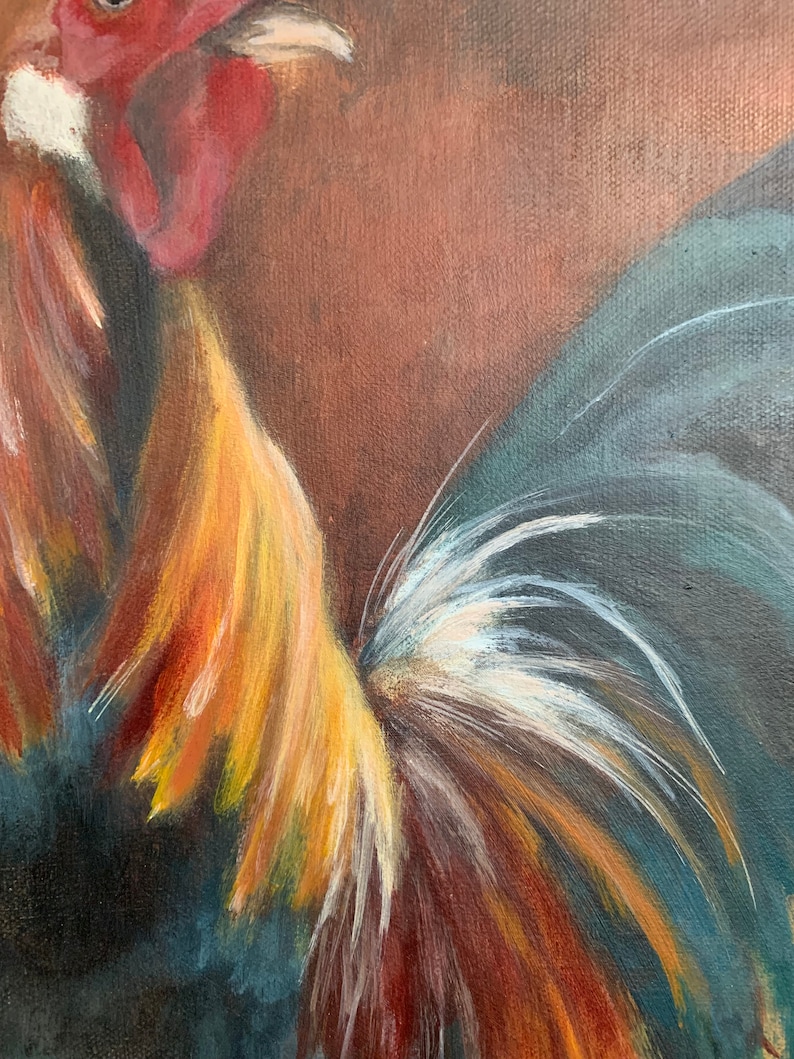 Custom Rooster Painting, Acrylic Hand Painting, the Kitchen Rooster ...