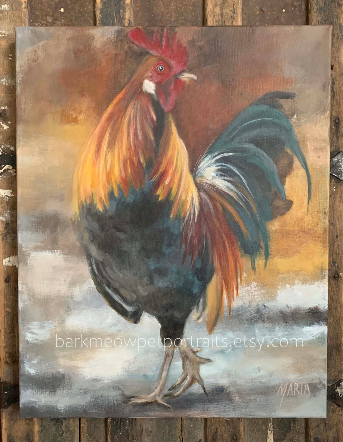 Custom Rooster Painting, Acrylic Hand Painting, the Kitchen Rooster ...