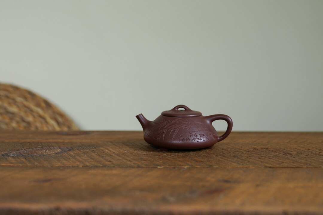 Fully Handmade Bamboo Carved Zi Ni Clay Teapot - Etsy