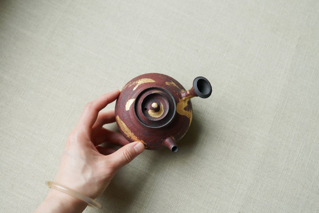 Handmade Iron Red Side Handle Teapot (oval) - Etsy