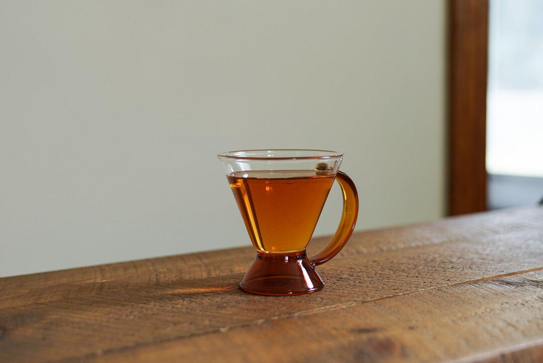 Amber Handle Glass Teacup - Etsy