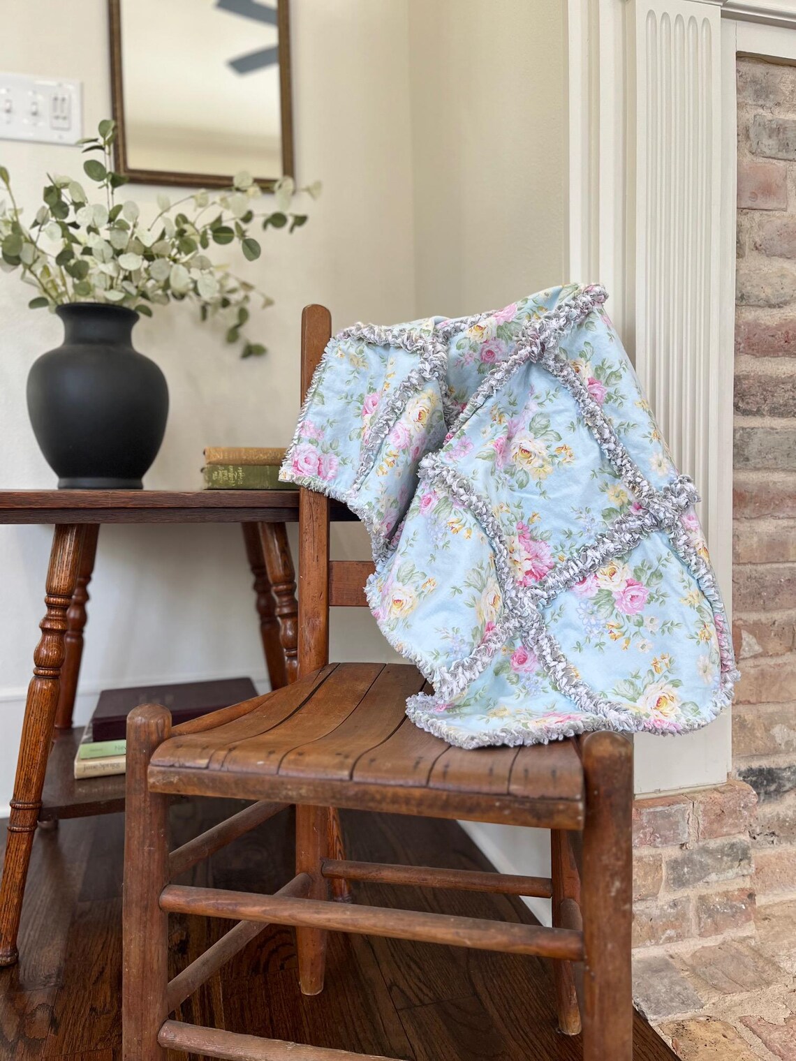 Floral Cotton and Flannel Baby Rag Quilt, 29x36 - Etsy
