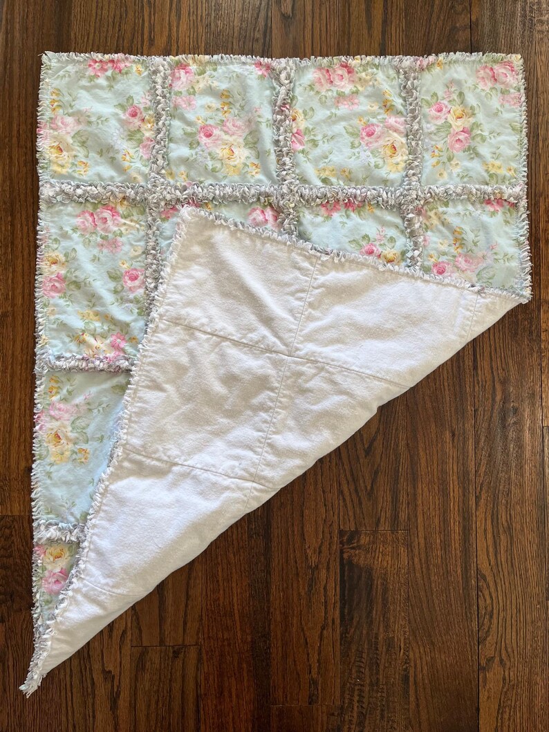 Floral Cotton and Flannel Baby Rag Quilt, 29x36 - Etsy