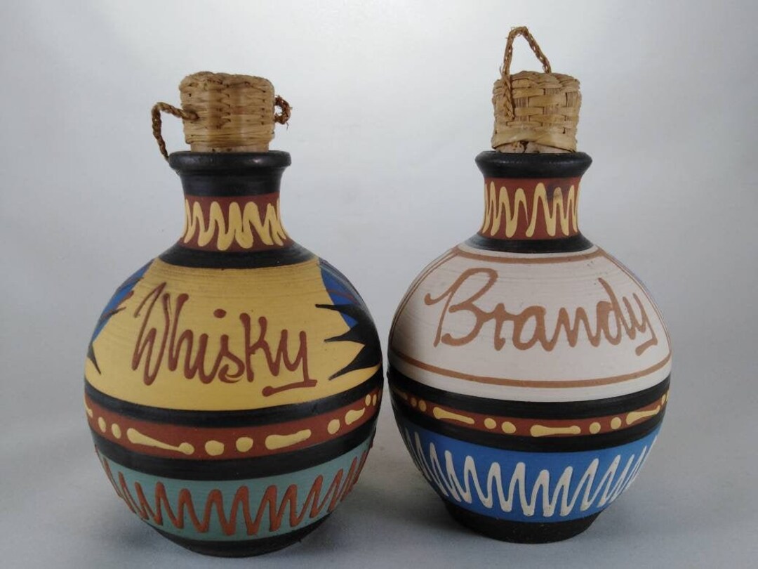 Pair of 1950s Studio Pottery Spirit Flasks - Etsy