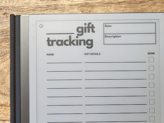 GIFT TRACKING Remarkable Template With Left Handed Option | Etsy