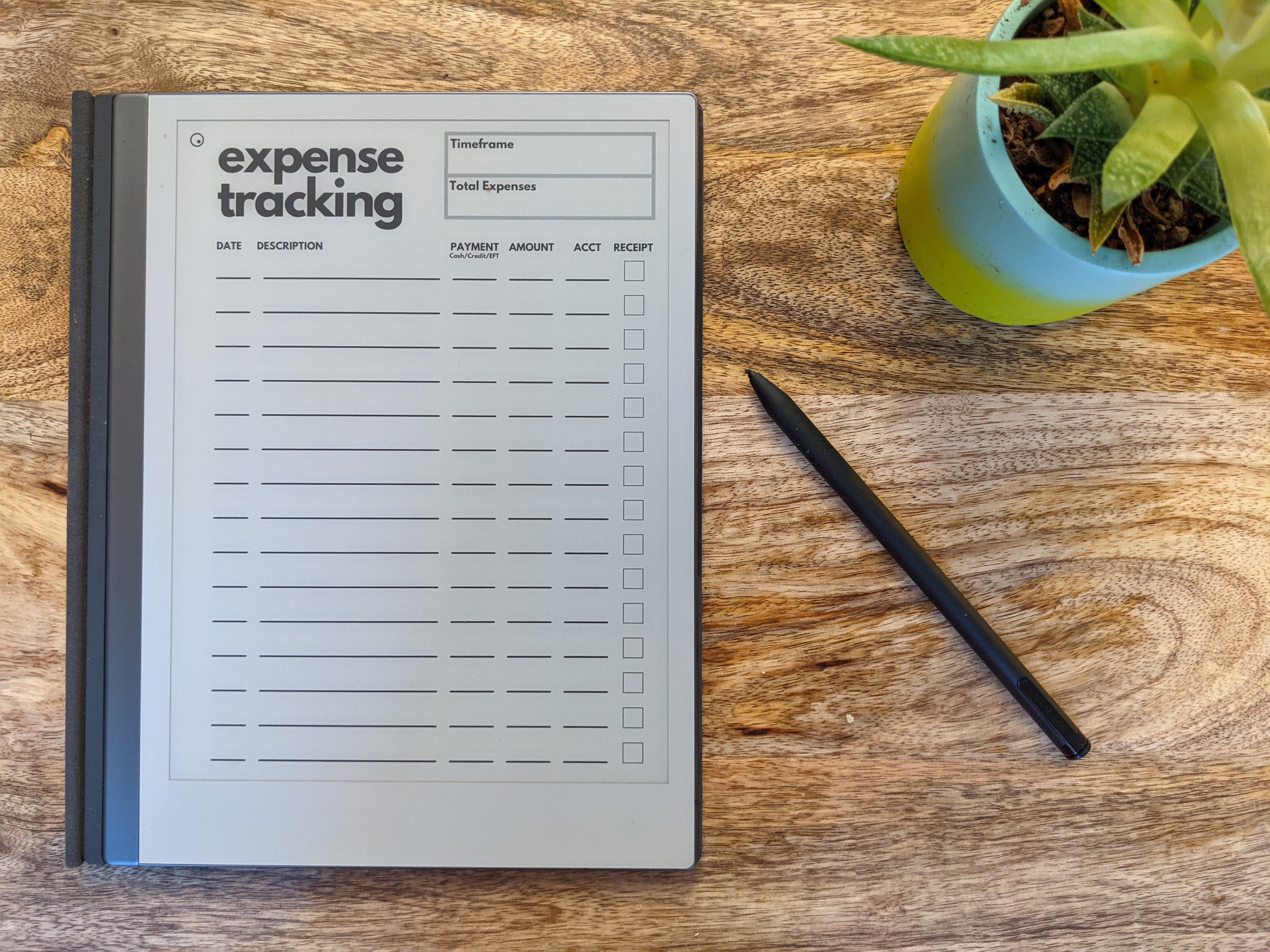 EXPENSE TRACKING | Remarkable 1 & 2 Template - Etsy
