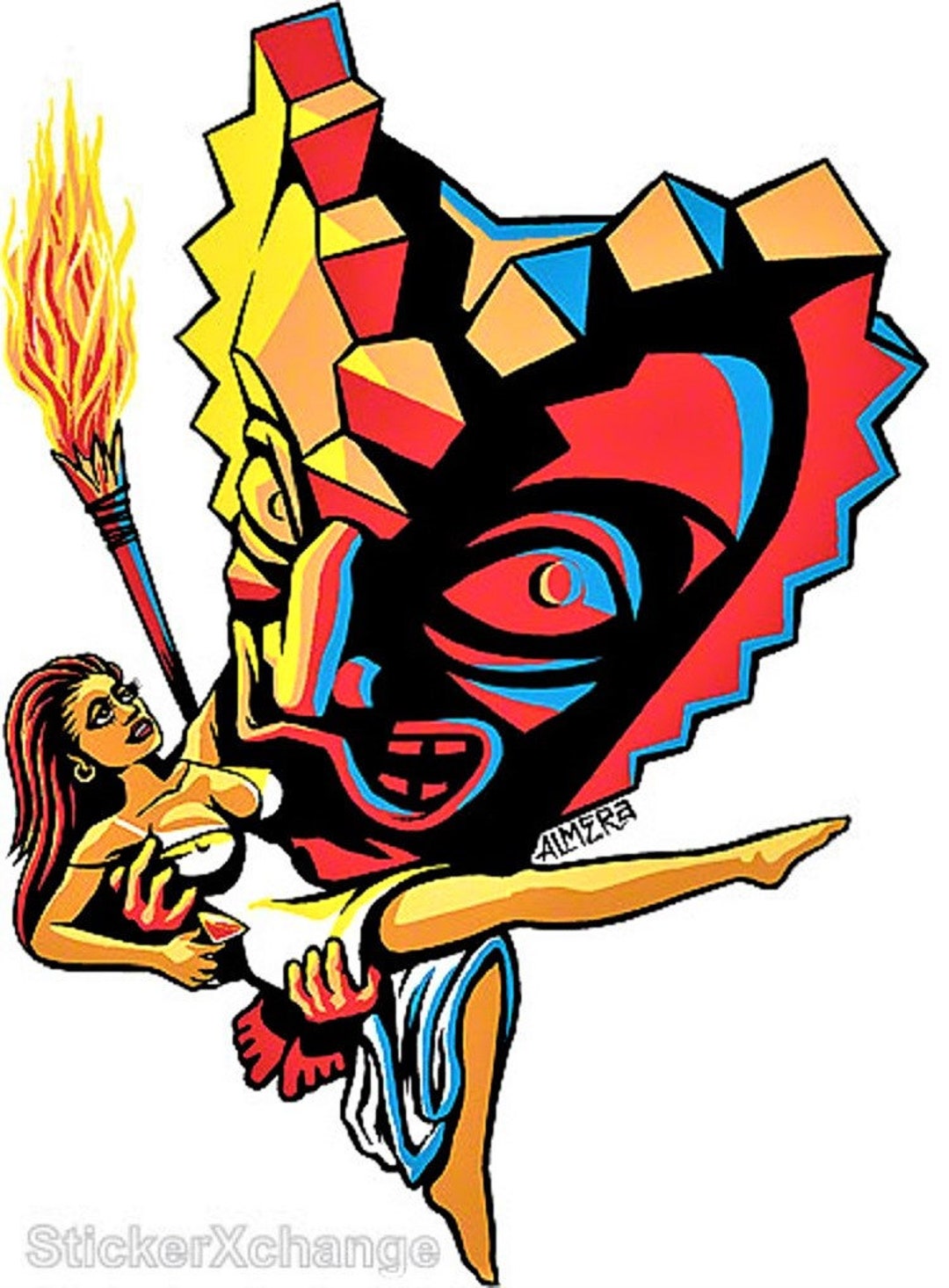 ART STICKER Freaky Tiki by Artist Marco Almera Decal #MA13 - Etsy