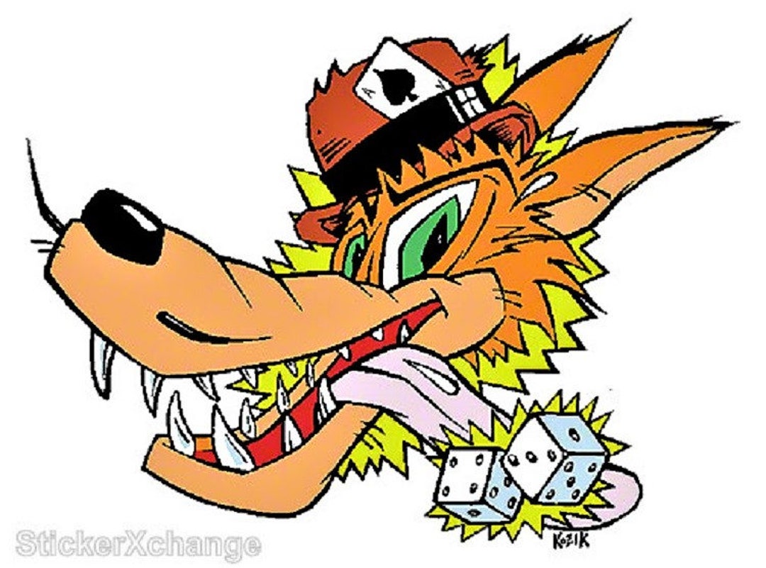 ART STICKER Lucky Wolf by Artist Frank Kozik Decal #KZ3 - Etsy
