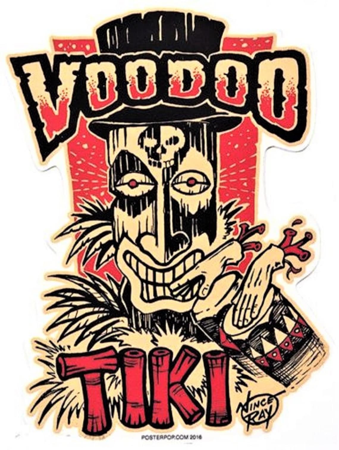 ART STICKER Voodoo Tiki Vince Ray Decal VR81 - Etsy