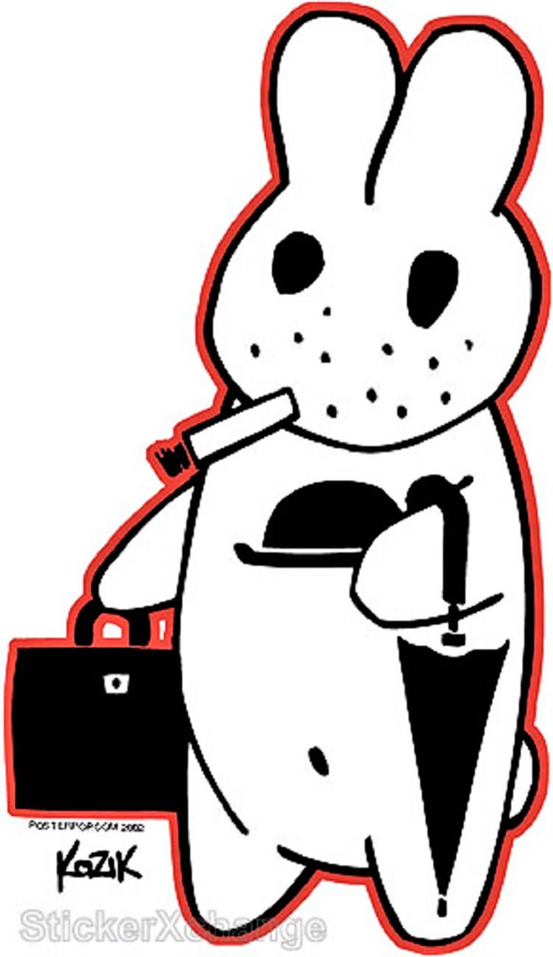ART STICKER Busy Bunny by Artist Frank Kozik Decal #KZ36 - Etsy