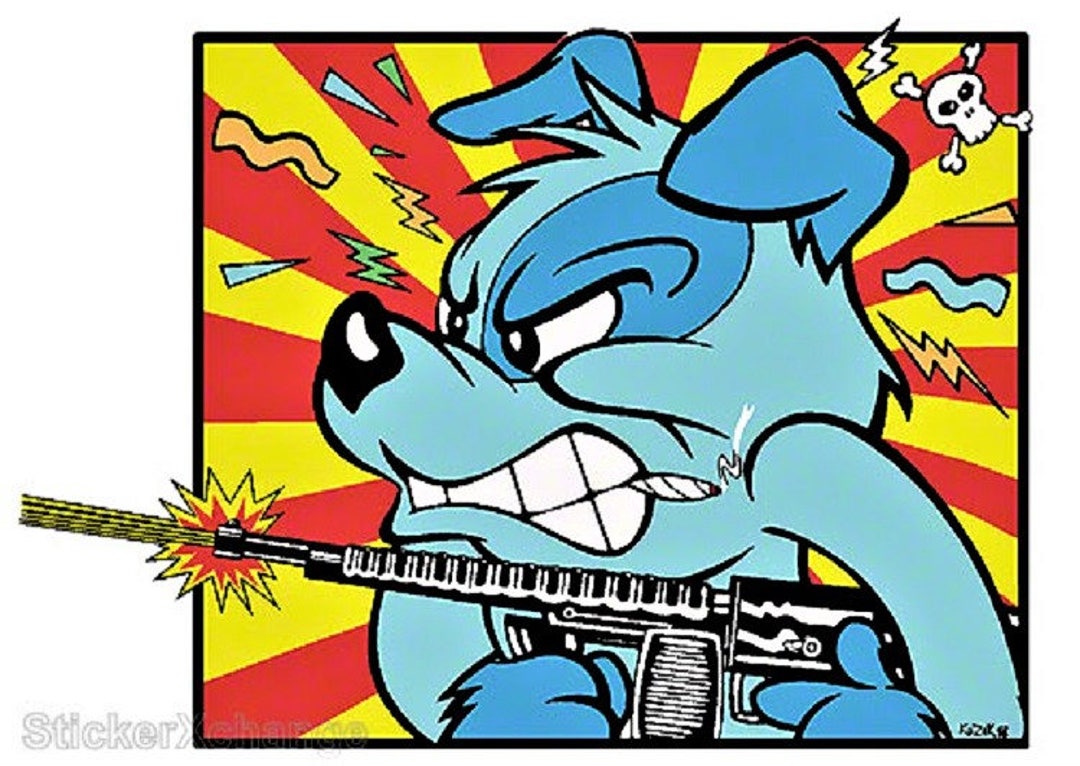 ART STICKER Mad Dog by Artist Frank Kozik Decal #KZ18 - Etsy