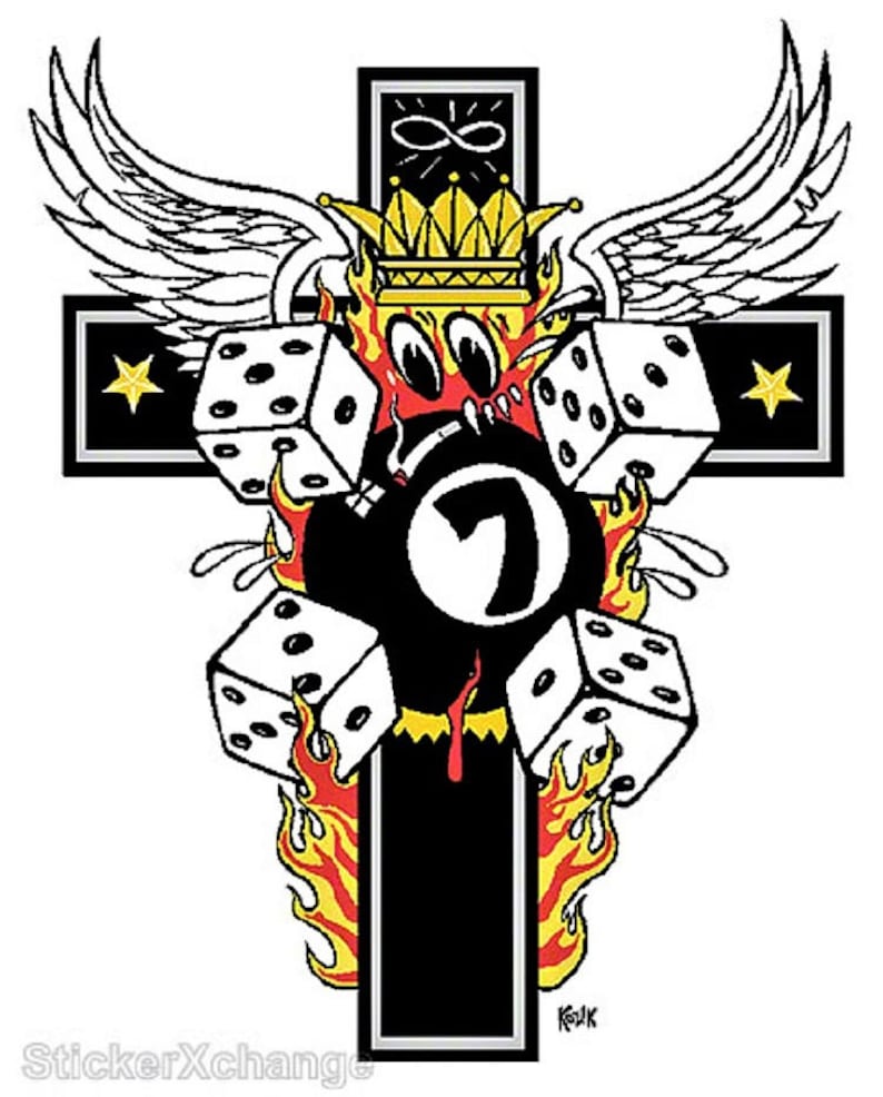 ART STICKER Emo's Cross by Artist Frank Kozik Decal KZ11 - Etsy