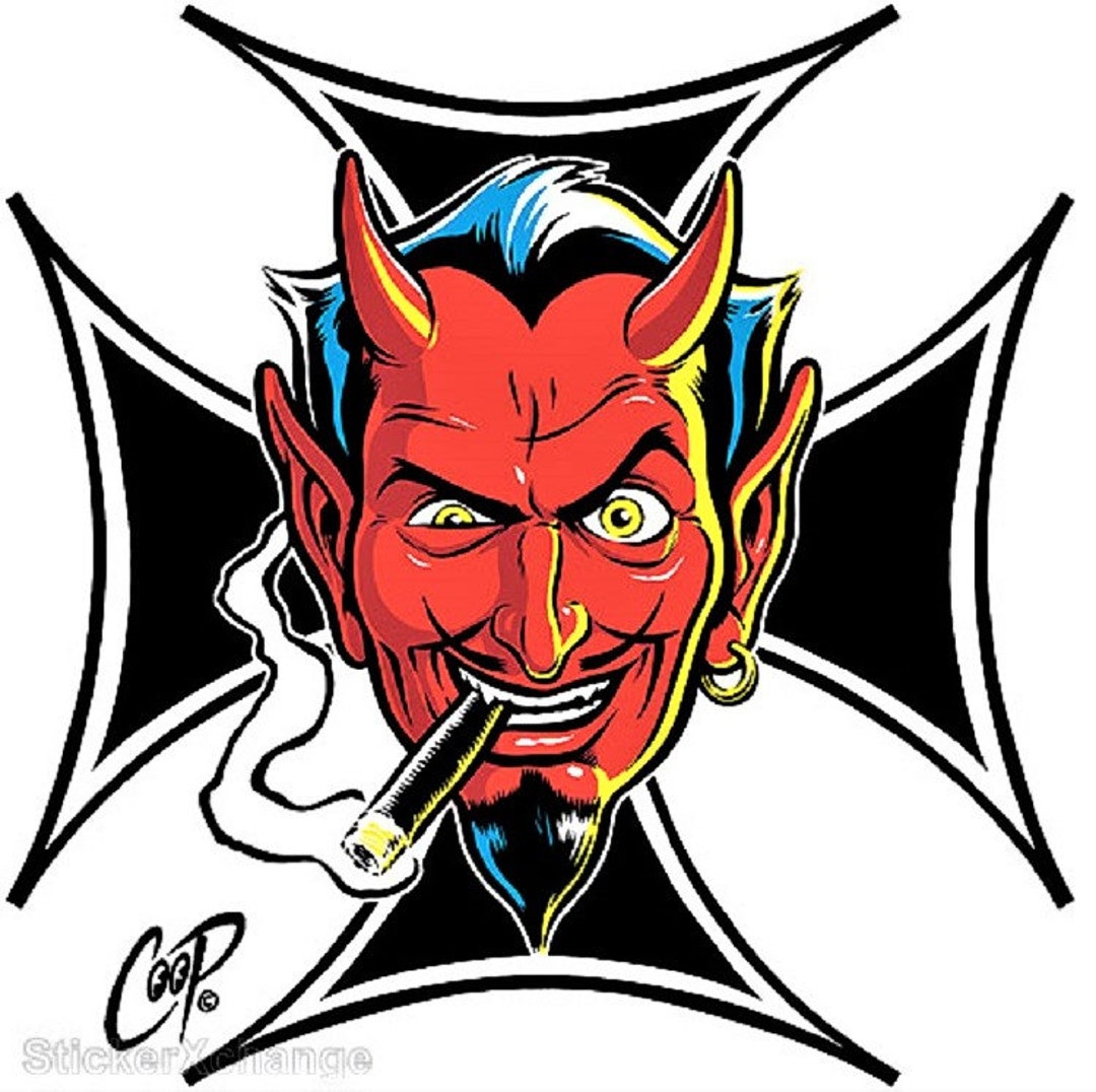 ART STICKER Iron Cross Devil by Artist Coop Aufkleber CP66 - Etsy.de