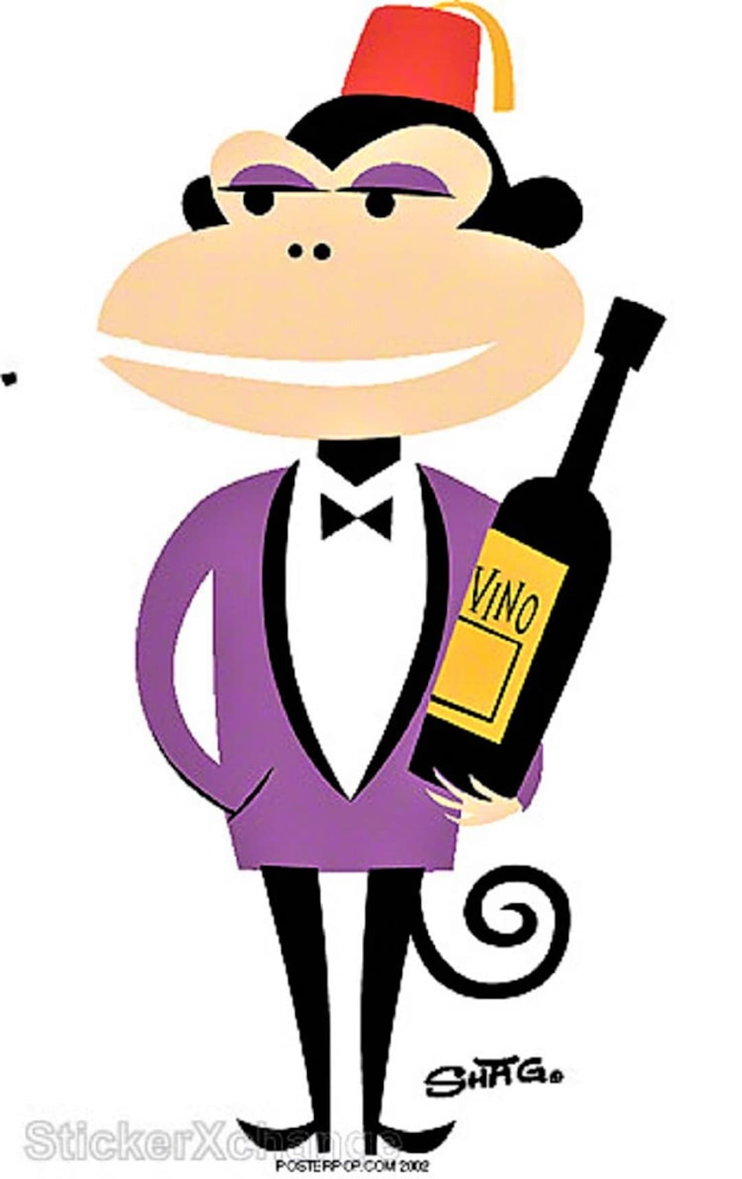 ART STICKER Sir Monkey by Artist Shag Decal #SH49 - Etsy