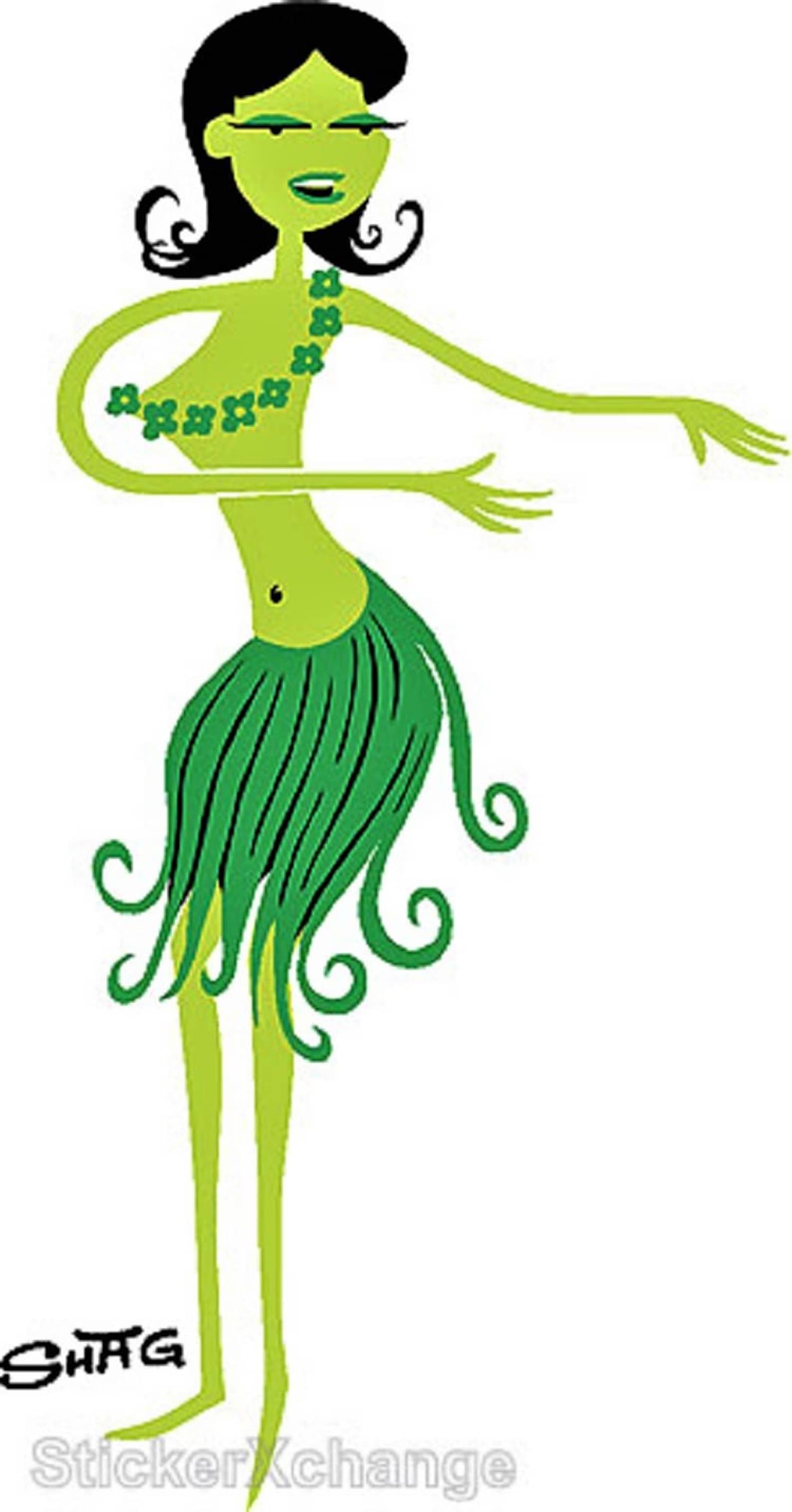 ART STICKER Hula Dancer by Artist Shag Decal SH23 | Etsy