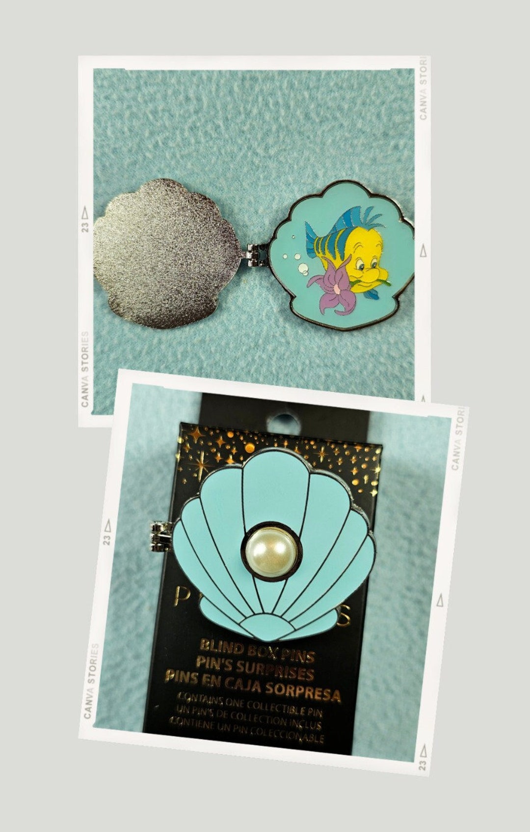 Loungefly Disney Pin Little Mermaid Hinged Shell Flounder Blind Box - Etsy