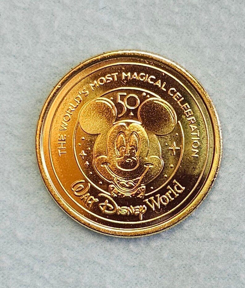 Dante Walt Disney World 50th Anniversary Commemorative Gold Medallion ...