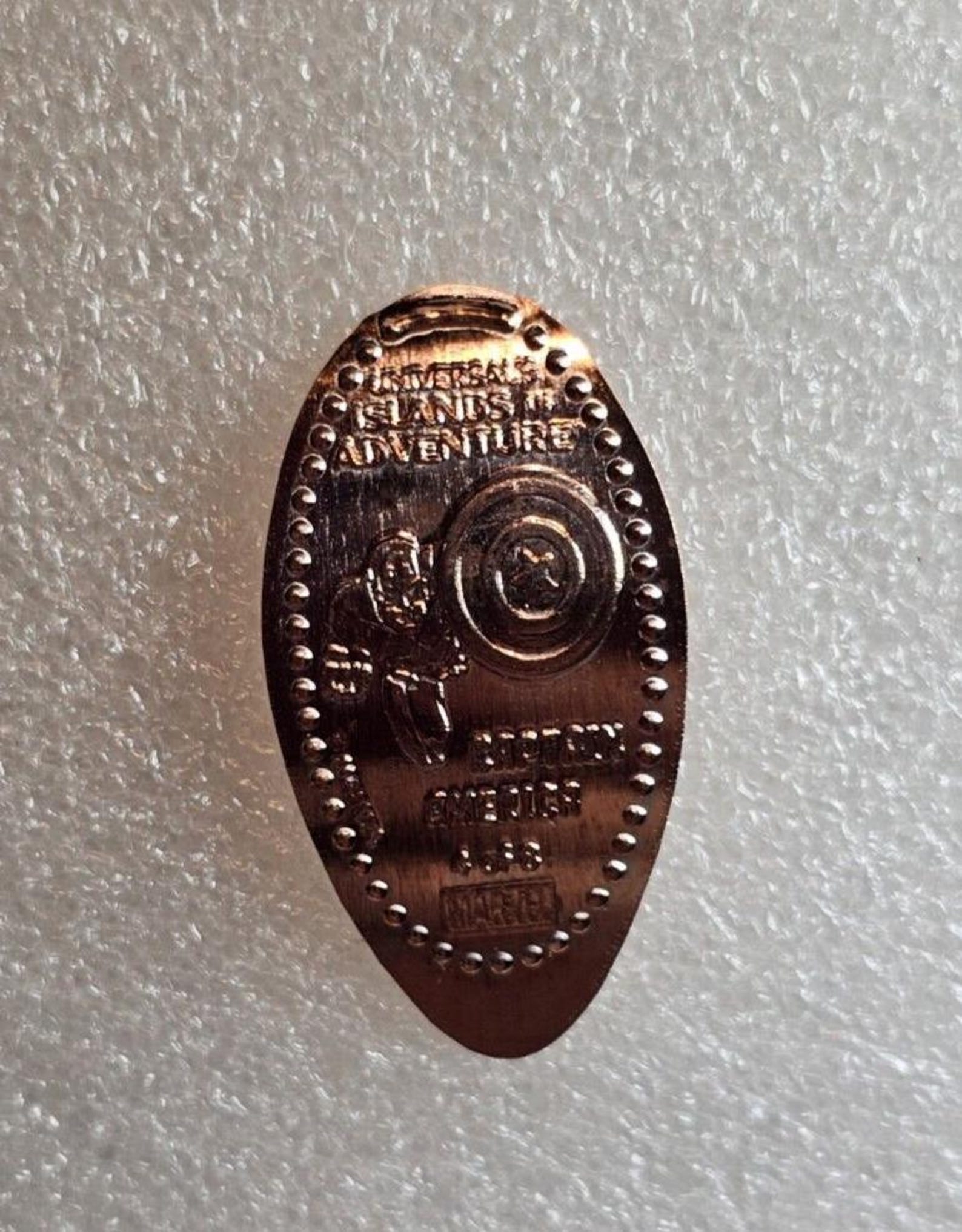 Captain America Pressed Penny Universal Studios Islands of Adventure 4 ...