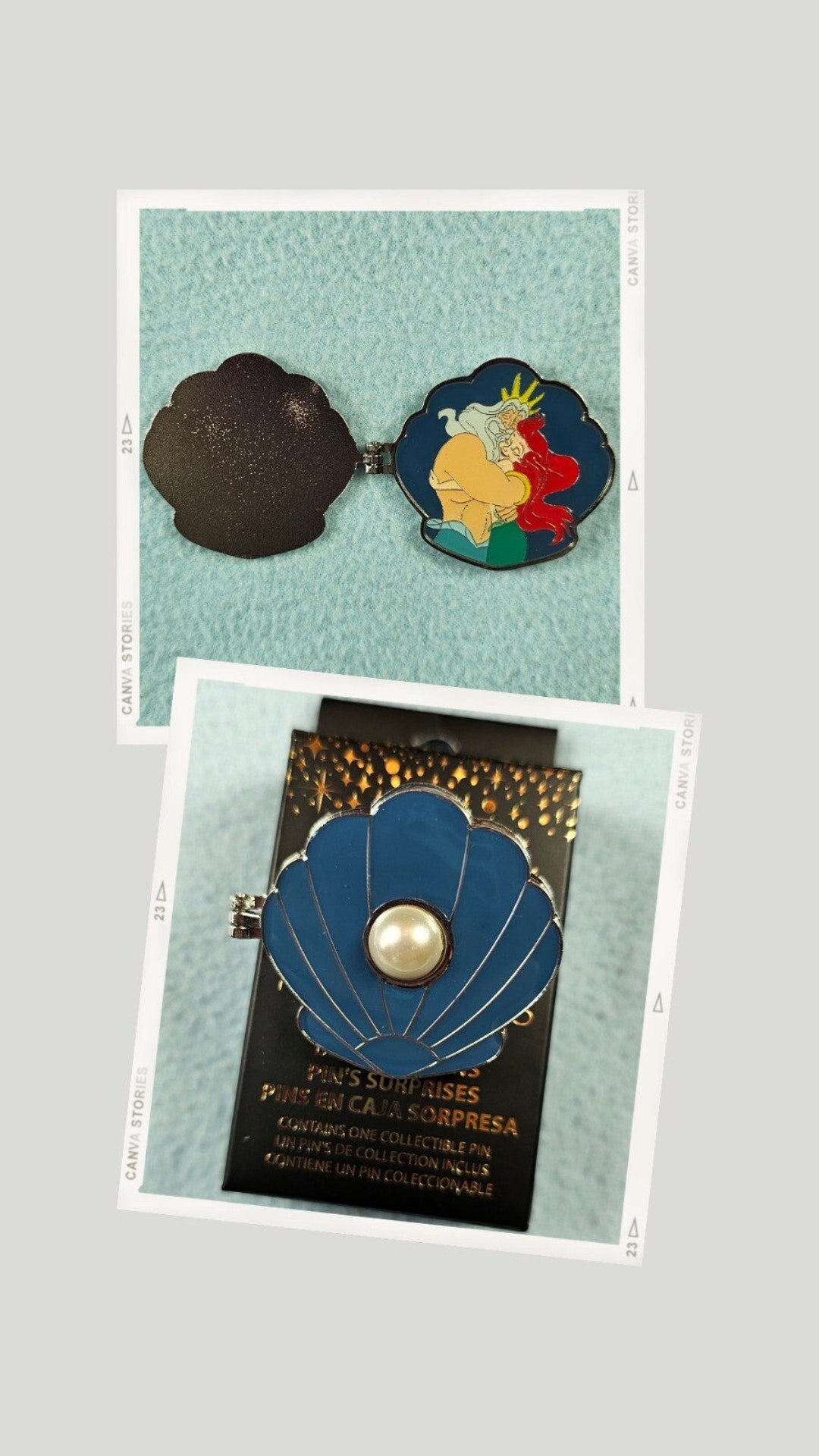 Loungefly Disney Pin Little Mermaid Hinged Shell Triton & Ariel Blind ...