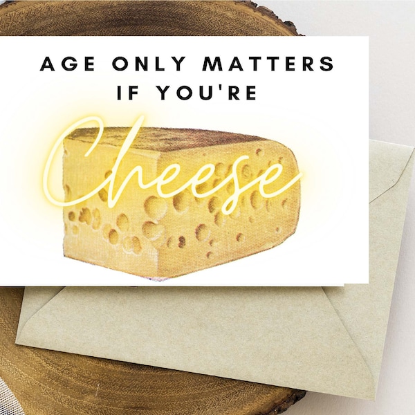 Cheese Birthday Card - Etsy