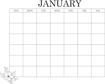 Floral Calendar Svg - Etsy