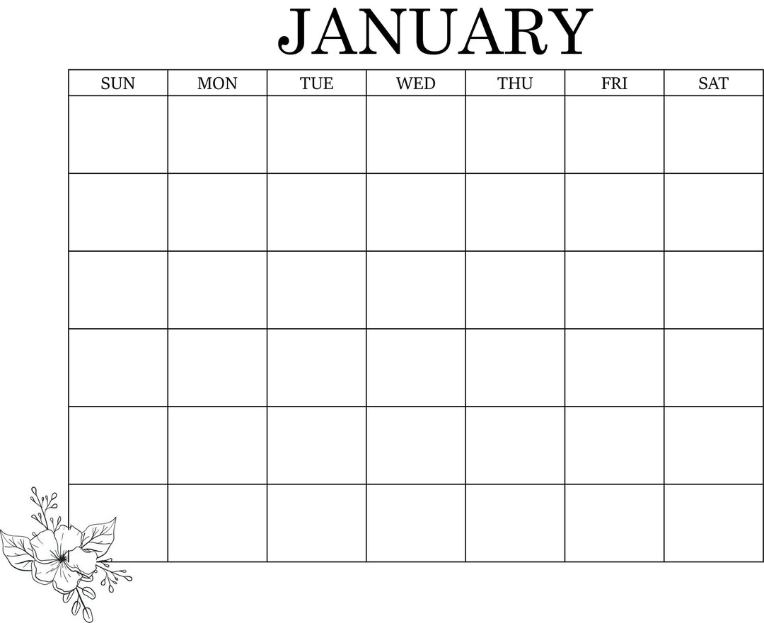 Calendar SVG, Monthly Calendar SVG Cut File, Calendar PNG File ...