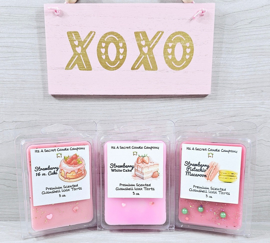 Strawberry Wax Melts, Wax Melt Clamshells, Strawberry Scent Wax Tarts ...