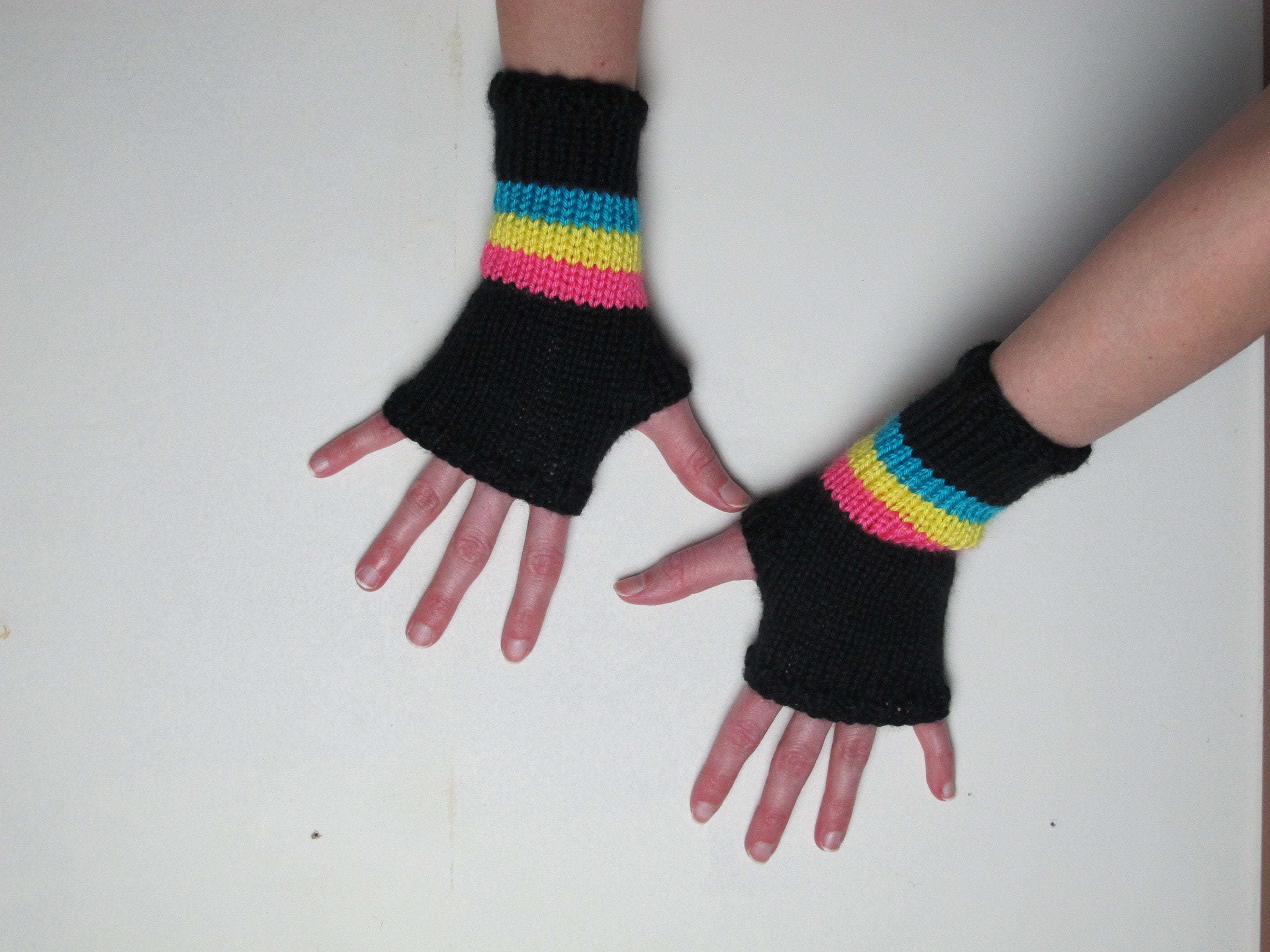 CUSTOM MADE ITEM: Pride Flag Gloves Stripes on the Wrist - Etsy
