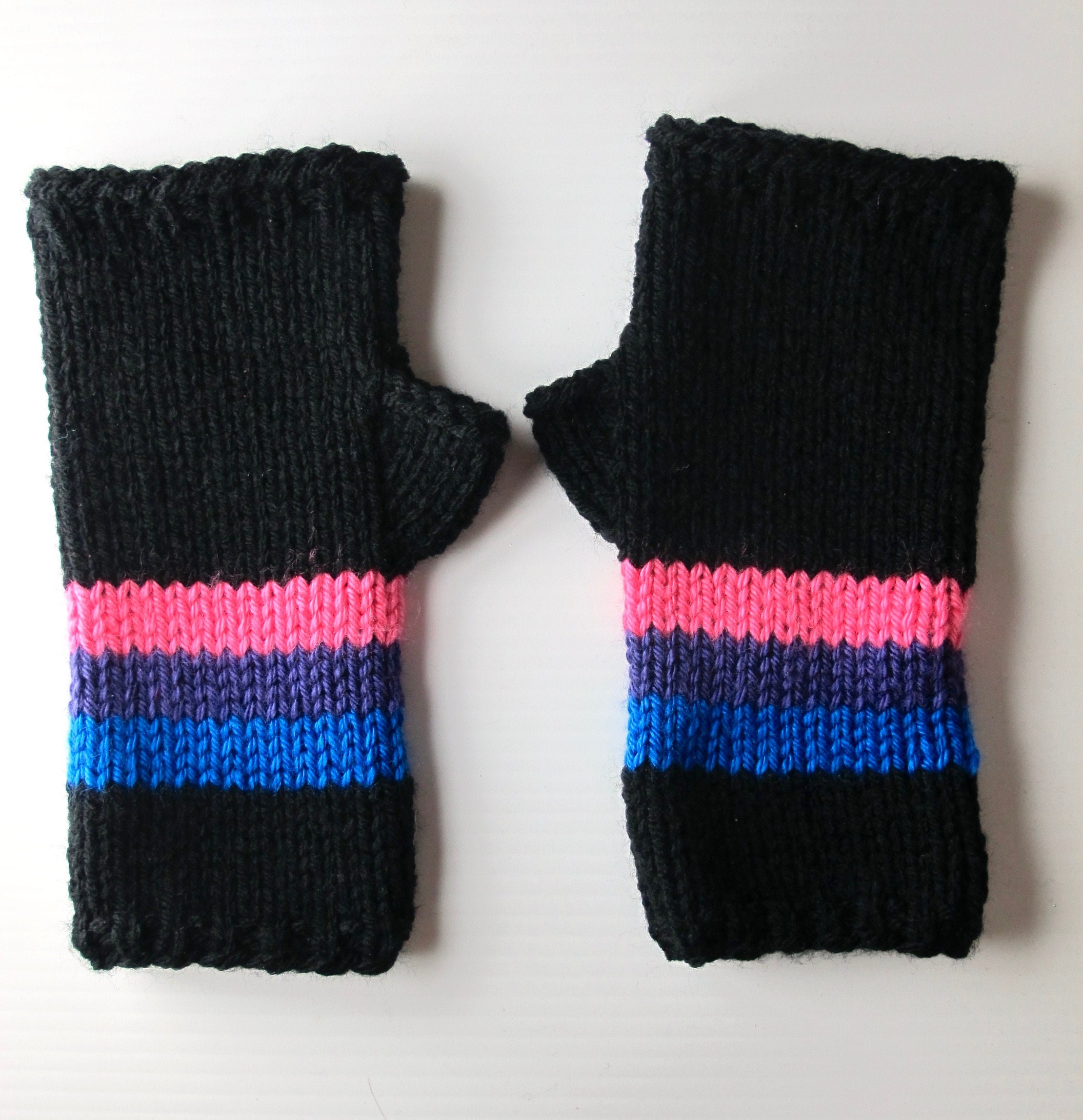 CUSTOM MADE ITEM: Pride Flag Gloves Stripes on the Wrist - Etsy