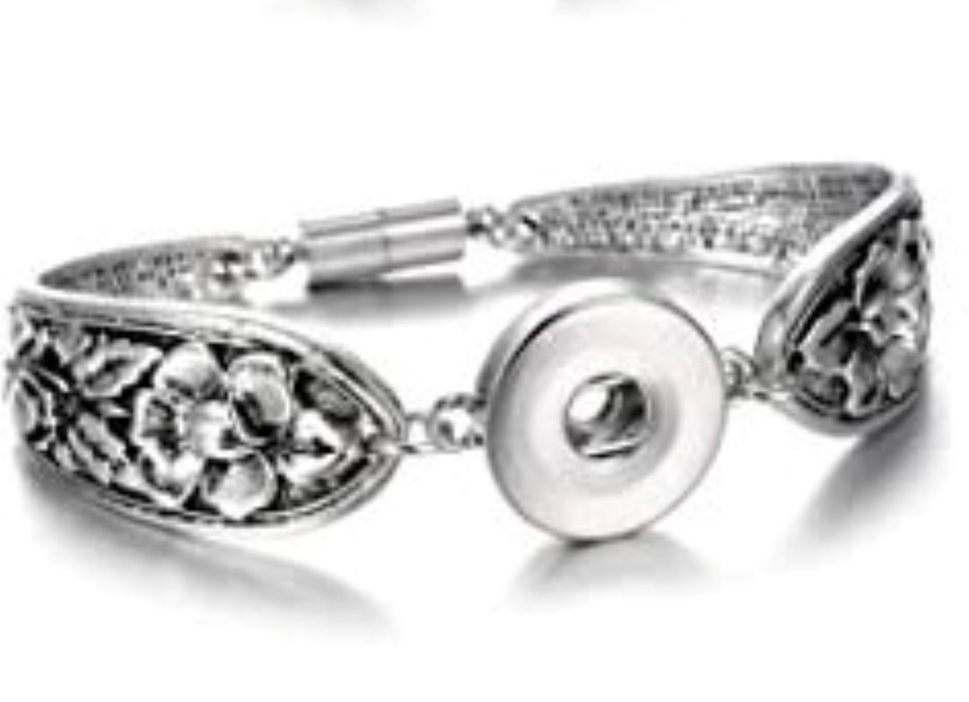 Snap Jewelry Bracelets, Metal Snap Button Bracelet 8 Options 18mm Snap ...