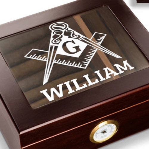 Personalized Free Mason Cigar Humidor Box Gift Masons Cigar - Etsy